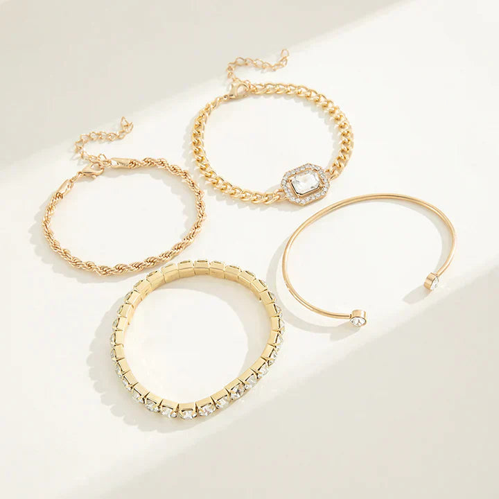 Set de Pulseras Domitia Calvina | Oro Blanco – Joyería Atenea
